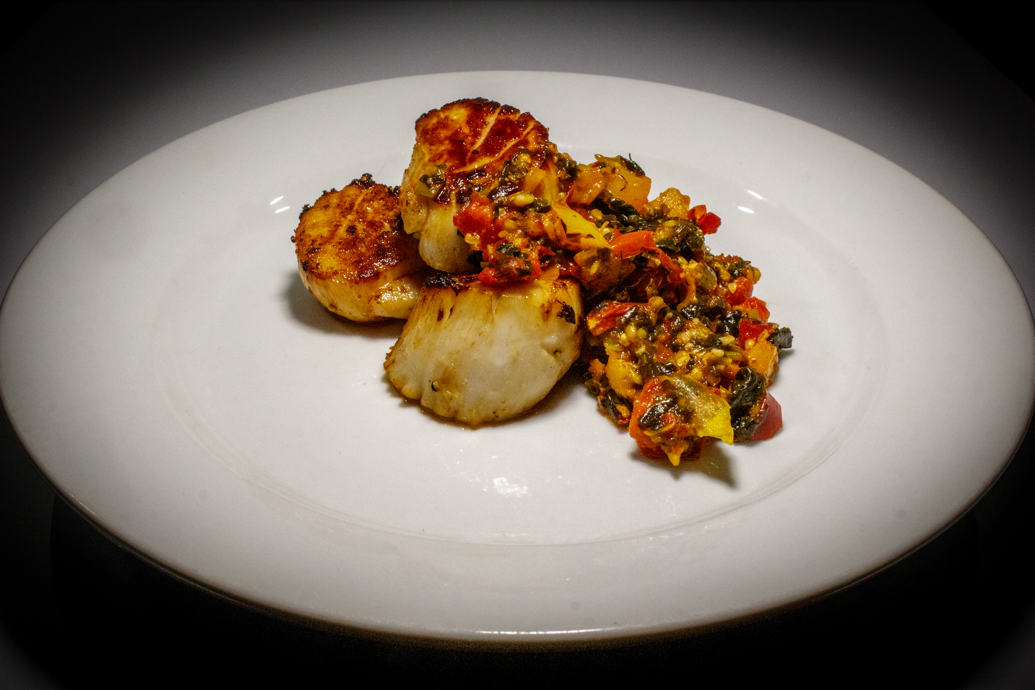 Seared Scallops With A Brunoise Of Vegetables - Brenda A. Bell